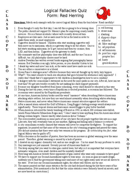Logical Fallacies Quiz With Answers Pdf Fallacy Second Amendment To The United States