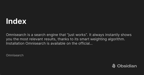 Index Omnisearch Obsidian Publish