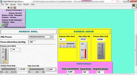 the display calculations on labview based experimental simulation