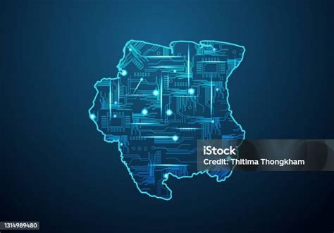 수리남의 추상적 미래지도 회로 기판 디자인 지역의 전기 기술 배경 맵으로 어두운 때매시 라인과 포인트 비늘 0명에 대한 스톡 벡터 아트 및 기타 이미지 Istock