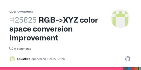 Rgb Xyz Color Space Conversion Improvement · Issue 25825 · Opencv