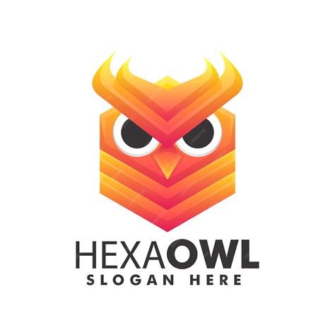 Premium Vector Vector Logo Illustration Hexagon Owl Gradient Colorful
