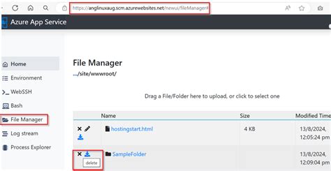 Angular How To Delete Old Files And Folders From Azure App Service