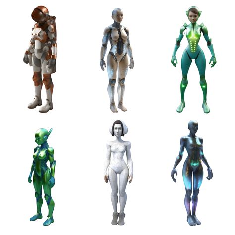 Sci Fi Character Collection Future Warriors And Androids 3d Model By