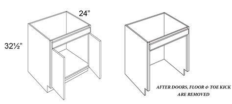 ADA SINK BASE 30 REMOVABLE FRONT Cabinet Kitchen Bath
