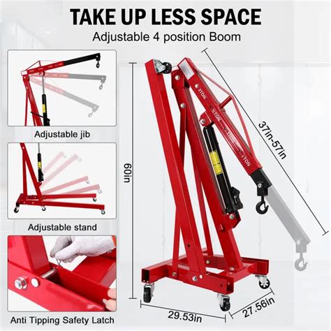 Dropship Engine Hoist 2 Ton 4400 Lb Folding Cherry Picker Engine Shop