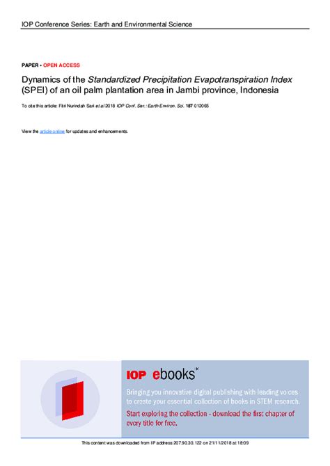 Pdf Dynamics Of The Standardized Precipitation Evapotranspiration