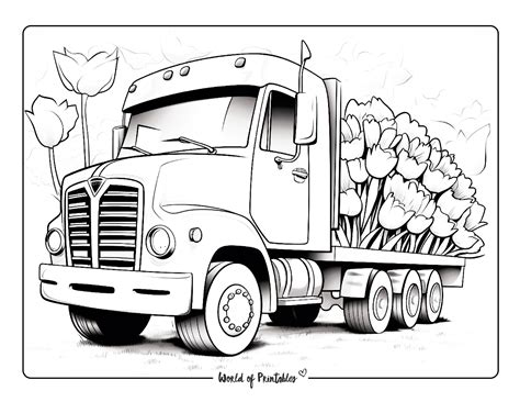 Truck Wheeler Clipart Semi Clip Outline Fire Coloring Silhouette
