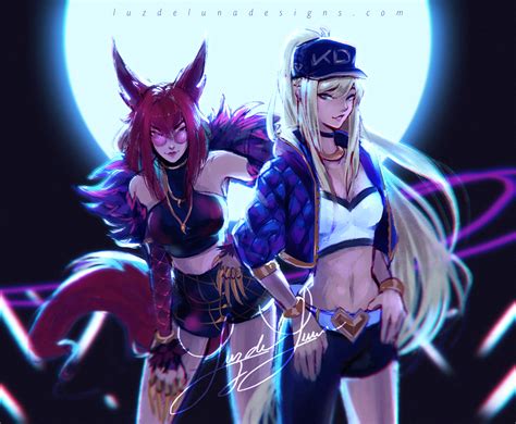K Da Ahri Evelynn By Alicewisdom Hd Wallpaper Background K Da Ahri X Evelynn Hd