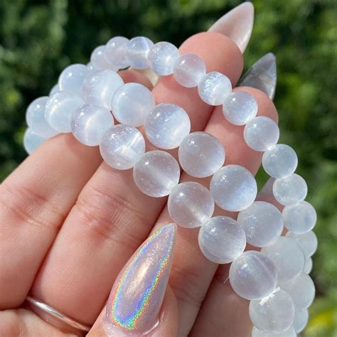 Selenite Healing Bracelet Third Eye Aura
