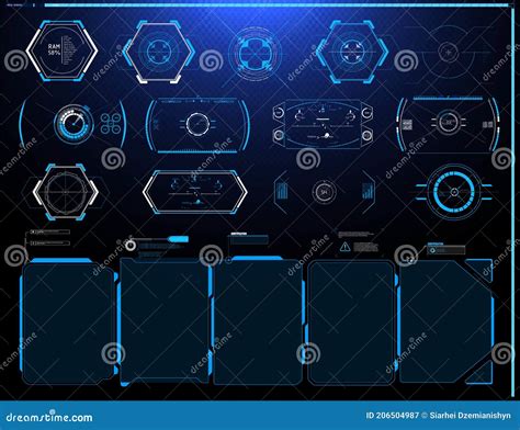 Futuristic Vector Hud Interface Screen Design Digital Callouts Titles