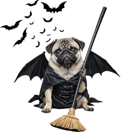 Cute Funny Pug In A Bat Halloween Costume Stock Illustration Illustration Of Carnivore Font