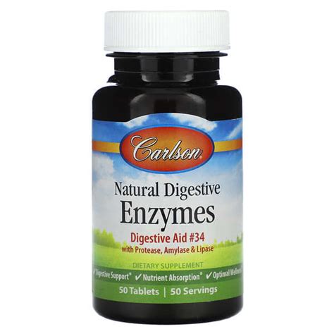 Carlson Natural Digestive Enzymes 50 Tablets