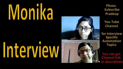 automation testing mock interview of monika pradeep nailwal youtube