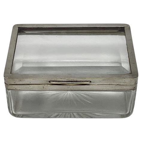 Austrian Art Deco Silver Plate And Cut Glass Casket Or Table Box For