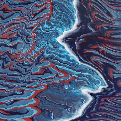 When Oceans Collide Original Acrylic Painting Felt