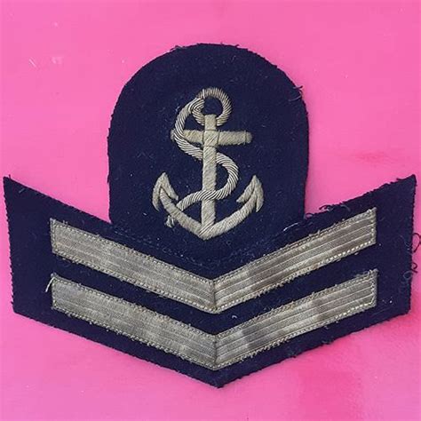 Royal Navy Leading Seamans Cloth Bullion Sleeve Badge With 2 Good