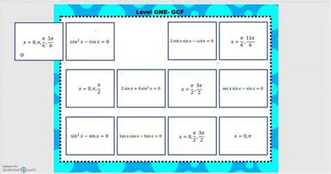 Trig Equation Solving PowerPoint Matching Game Editable By VPs Classroom