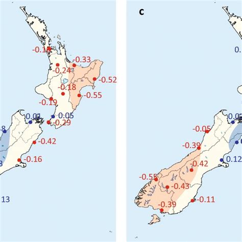 Annual Rainfall Correlation Maps For Four Stations Representing The