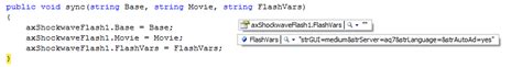 C Setting Flashvars Of Axshockwaveflash Stack Overflow
