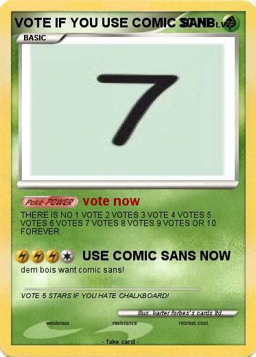 Pokémon Vote If You Use Comic Sans Vote Now My Pokemon Card
