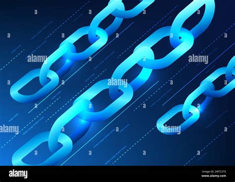 Blockchain Technology A Long Chain Connected Together With Number Code