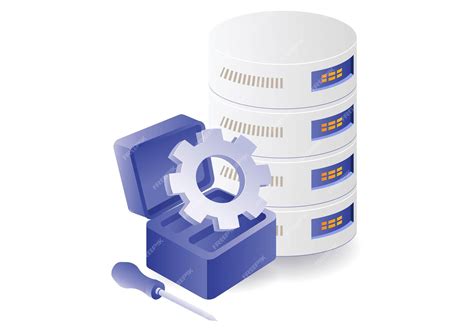 기술 서버 데이터베이스 유지보수 프리미엄 벡터