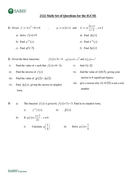 2122 Igcse Math Set Of Questions Pdf Area Euclidean Geometry