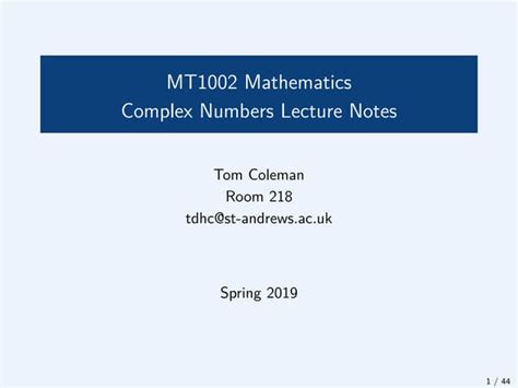 Introduction To Complex Numbers Arithmetic Of Complex Numbers Pdf