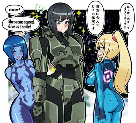 Samus Aran Master Chief And Cortana Metroid And 1 More Drawn By