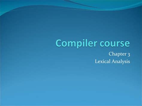 02 Chapter 3 Lexical Analysis Ppt