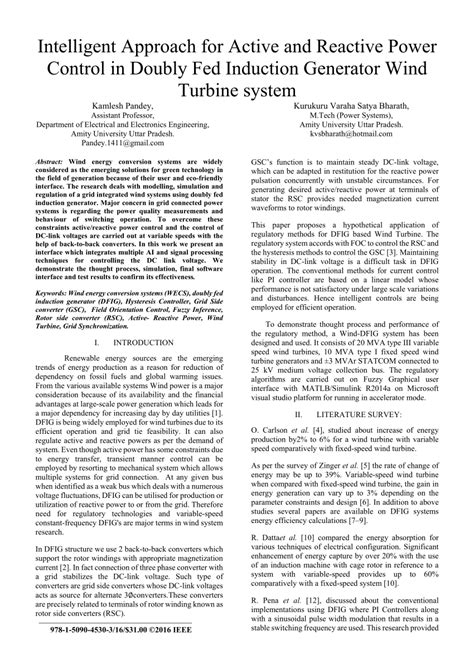 Pdf Intelligent Approach For Active And Reactive Power Control In Doubly Fed Induction