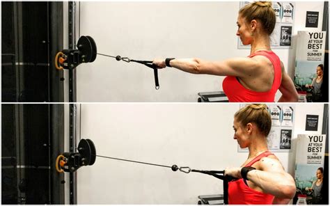 Standing Single Arm Row Back And Shoulders Workout POPSUGAR Fitness Photo 6