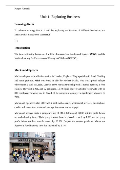 P1 Btec Business Level 3 Unit 1 Exploring Business Btec Nationals Business Stuvia Us