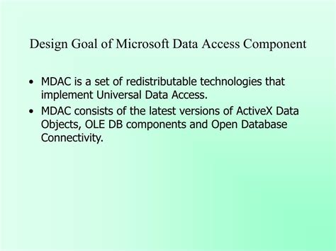 ppt universal data access and ole db powerpoint presentation free