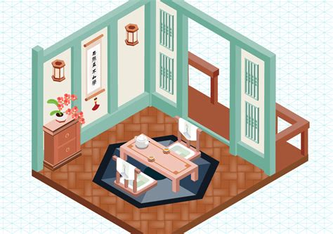 Class101 일러스트레이터 아이소메트릭 전통 한옥 한식 그리기