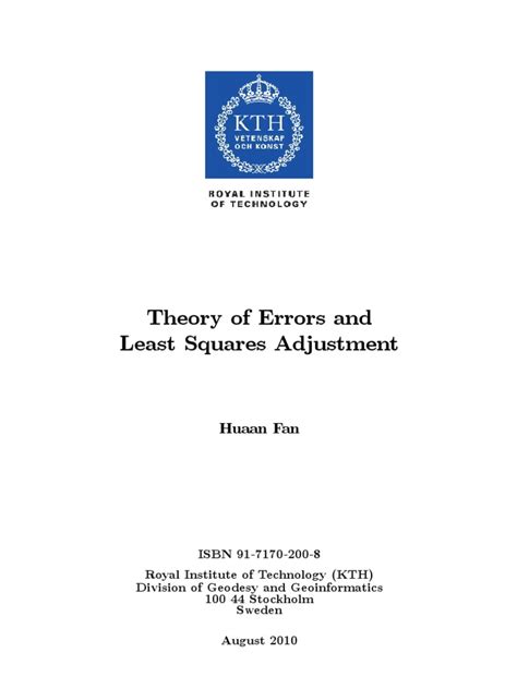 Theory Of Errors Pdf Observational Error Errors And Residuals