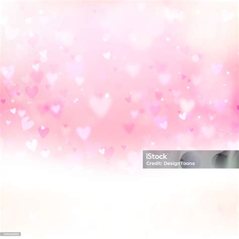 발렌타인 하트와 Bokeh 빛 배경입니다 핑크 사랑 마음으로 배경 그리고 불빛 스파클 0명에 대한 스톡 벡터 아트 및 기타 이미지 0명 2월 개념 Istock