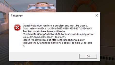 Plutoniun Ran Into A Problem And Must Be Closed Plutonium