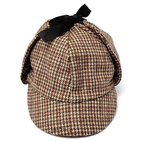 Brown Checkered Deerstalker Hat In Stock Major Wear