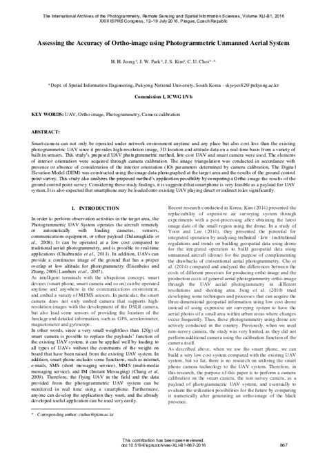 Pdf Assessing The Accuracy Of Ortho Image Using Photogrammetric Unmanned Aerial System