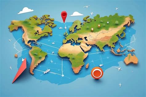 Premium Photo Pointers Direction Gps Navigation World Map