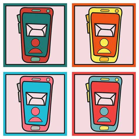 스마트 폰 알림 평면 아이콘 벡터의 집합 Eps Ai Uidownload