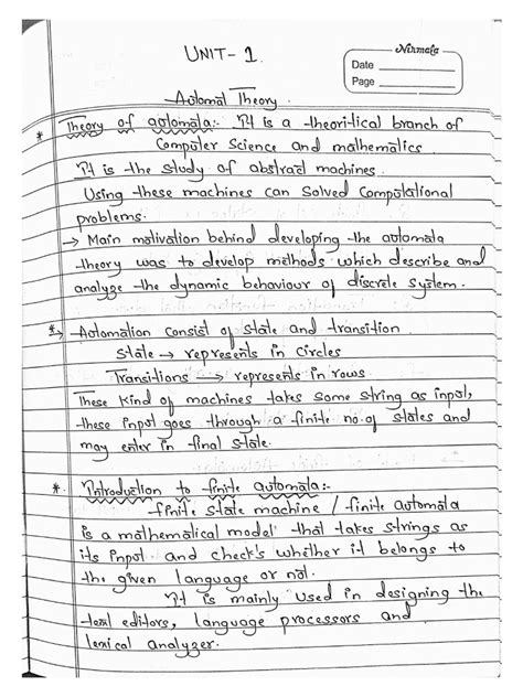 Automata Theory Unit 1 Pdf