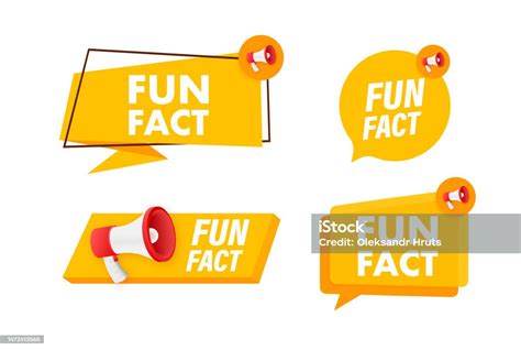 텍스트 재미있는 사실로 설정된 확성기 레이블 손에 확성기 홍보 배너입니다 마케팅 및 광고 1에 대한 스톡 벡터 아트 및 기타 이미지 Istock