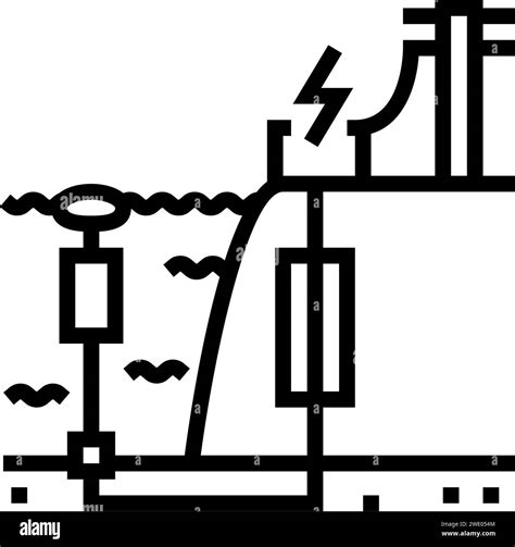 Wave Transmission Tidal Power Line Icon Vector Illustration Stock Vector Image And Art Alamy