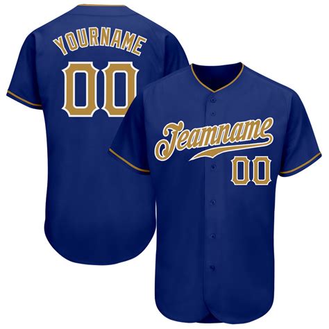 Royal Old Gold White Custom Name Baseball Jerseys For Men And Women