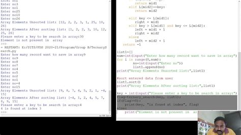 Ternary Search Part 2 Recursive Code Using Python Youtube
