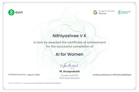 Nithiyashree V K On Linkedin Ai Artificialintelligence Event Guvi Womensday Womeninai