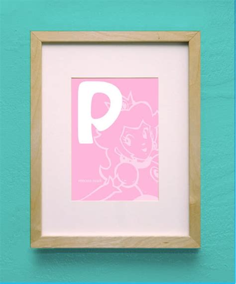 Letter P Princess Peach Mario Brothers Abc Alphabet Letters Etsy